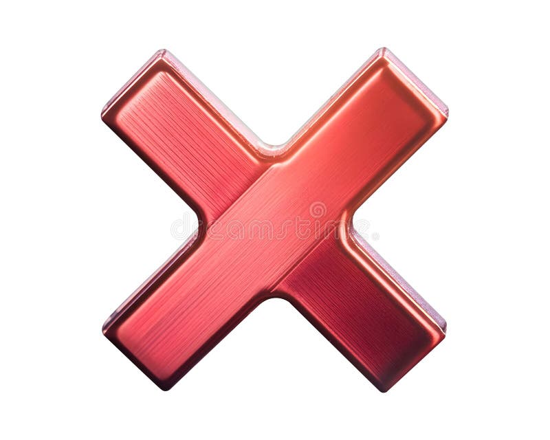 Shiny Red X Sign on Black Surface Stock Illustration - Illustration of ...