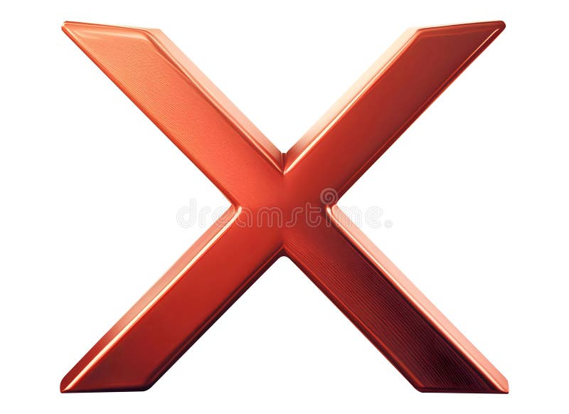 Shiny Red X Sign on Black Surface Stock Illustration - Illustration of ...