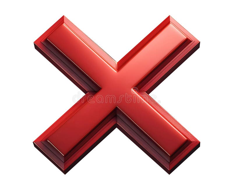 Shiny Red X Sign on Black Surface Stock Illustration - Illustration of ...