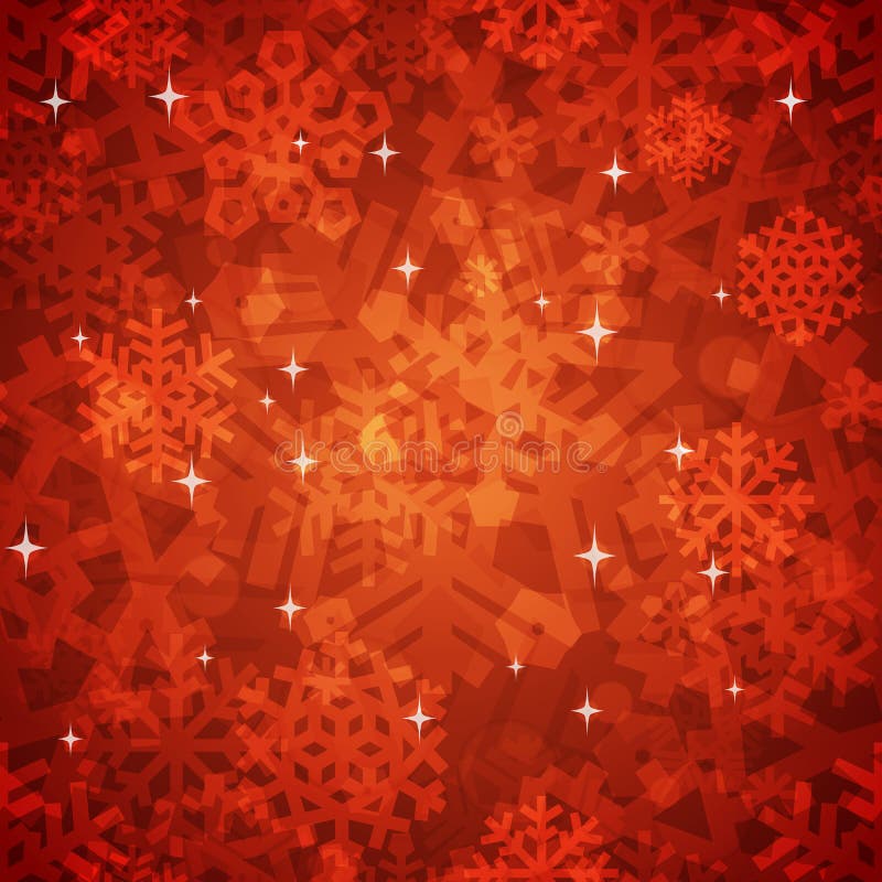 Shiny Red Snowflakes Seamless Pattern for Stock Vector - Illustration ...