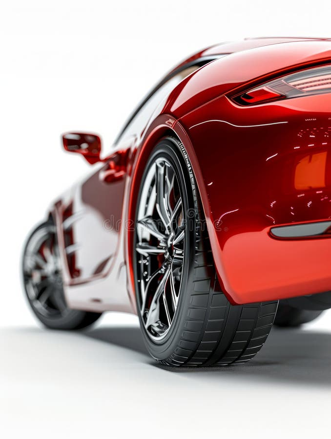 Shiny Red Sports Car Sleek Design High Performance Features Stock ...