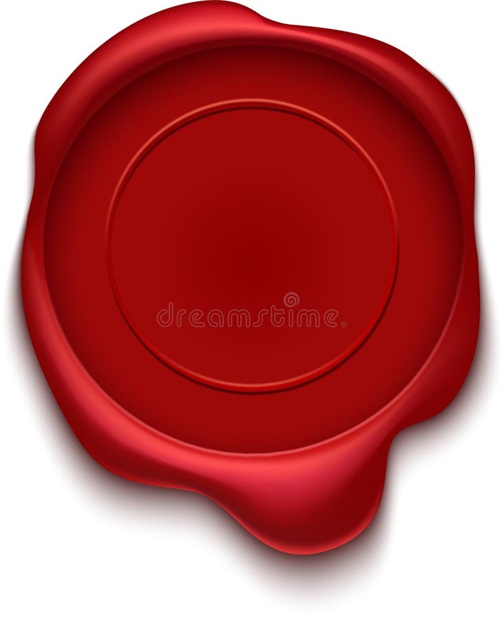 Shiny Red Wax Seal with Blank Copy Space, Providing Assurance ...
