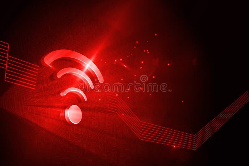 Shiny red wifi icon stock illustration. Illustration of lines - 35792622