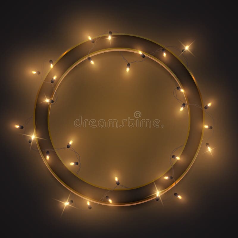 Shiny Retro Neon Signboard Round Frame, Led Shiny Lights Garland ...