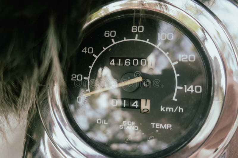 Shiny Retrobike Speedometer with an Arrow Stock Image - Image of ...