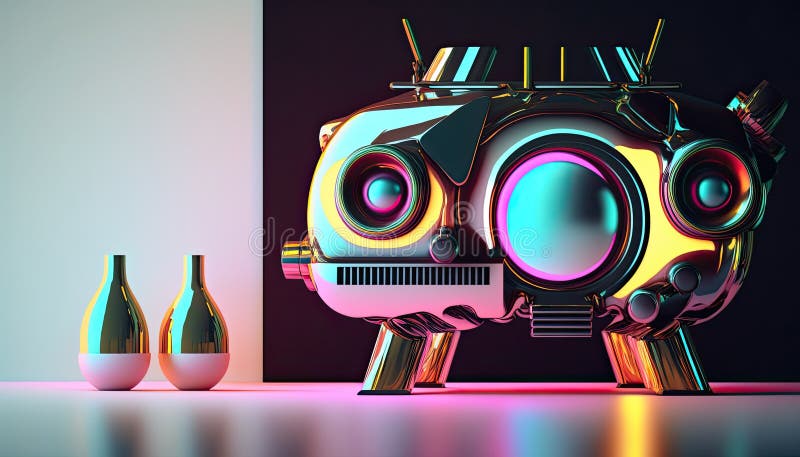 Shiny Robot Like Furniture. Generative Ai Stock Illustration ...