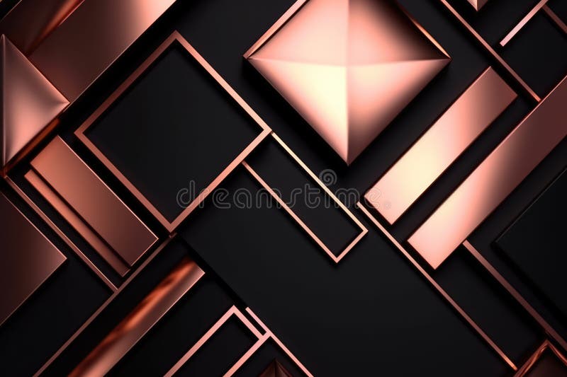 Shiny Rose Gold and Black Angular Tiles, Created Using Generative Ai ...