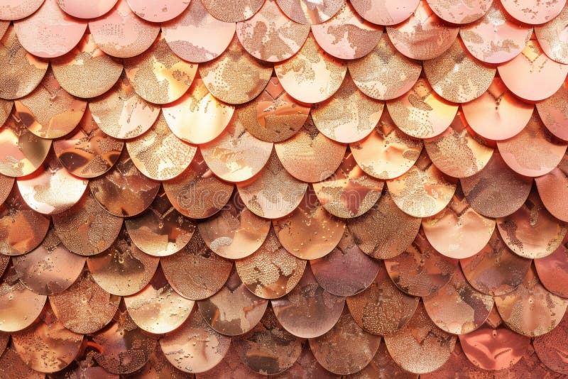 Shiny Rose Gold and Brown Fish Scale Pattern Background, Glittery Stock ...
