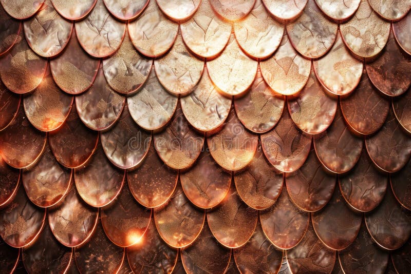 Shiny Rose Gold and Brown Fish Scale Pattern Background, Glittery Stock ...
