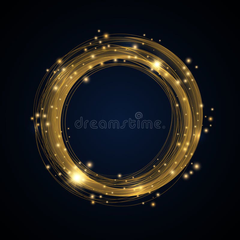 Shiny Round Golden Frame Design Stock Vector - Illustration of ...
