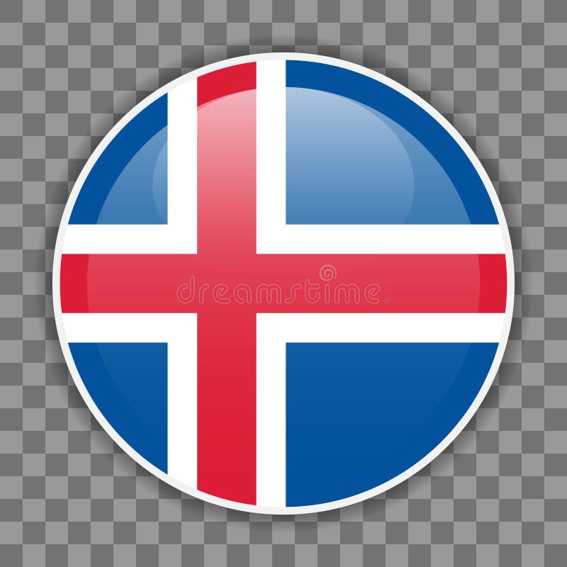 Shiny Round Icelandic Flag Icon Stock Illustration - Illustration of ...