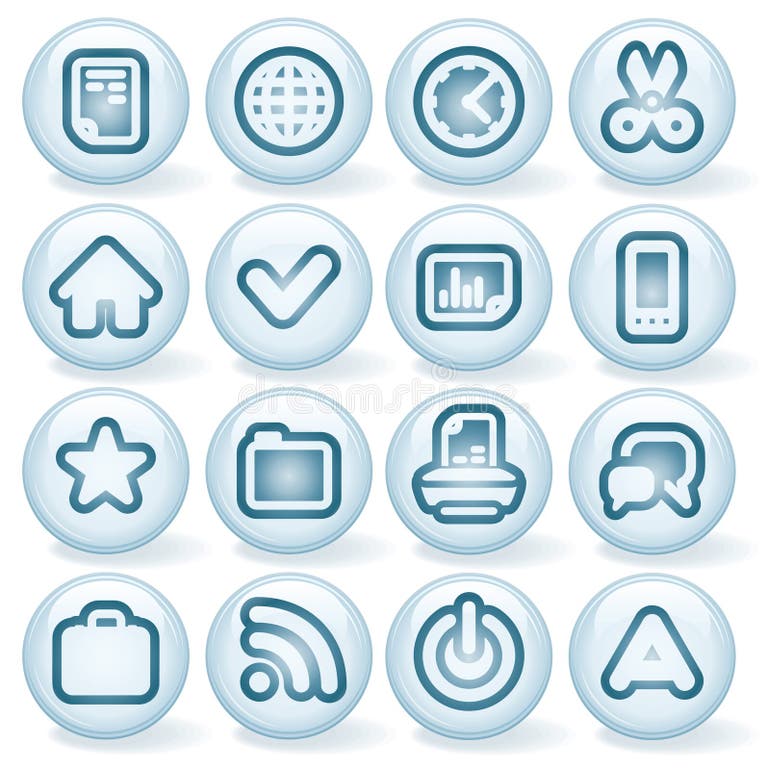 Shiny Round Icons #3 stock vector. Illustration of cartoon - 24716384