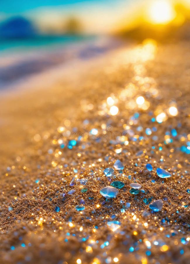 Shiny Sand on the Seashore Close-up. Selective Focus Stock Photo ...