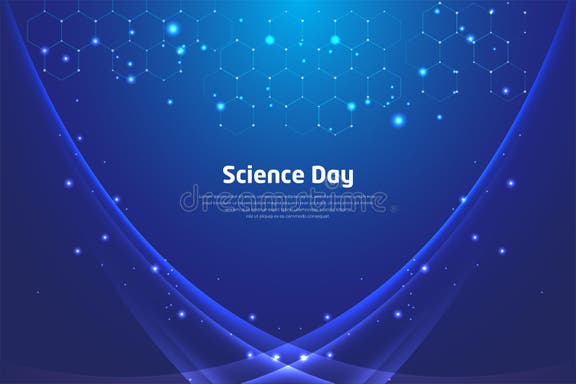 Shiny Science Day Design Background Vector. Blue Gradient Science Day ...