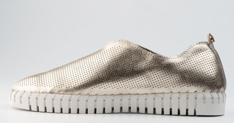 Side View of Perforated Shoe Stock Photo - Image of footwear, sneaker ...
