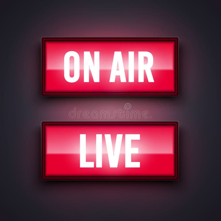Shiny Signs Set with Text on Air and Live Stock Vector - Illustration ...