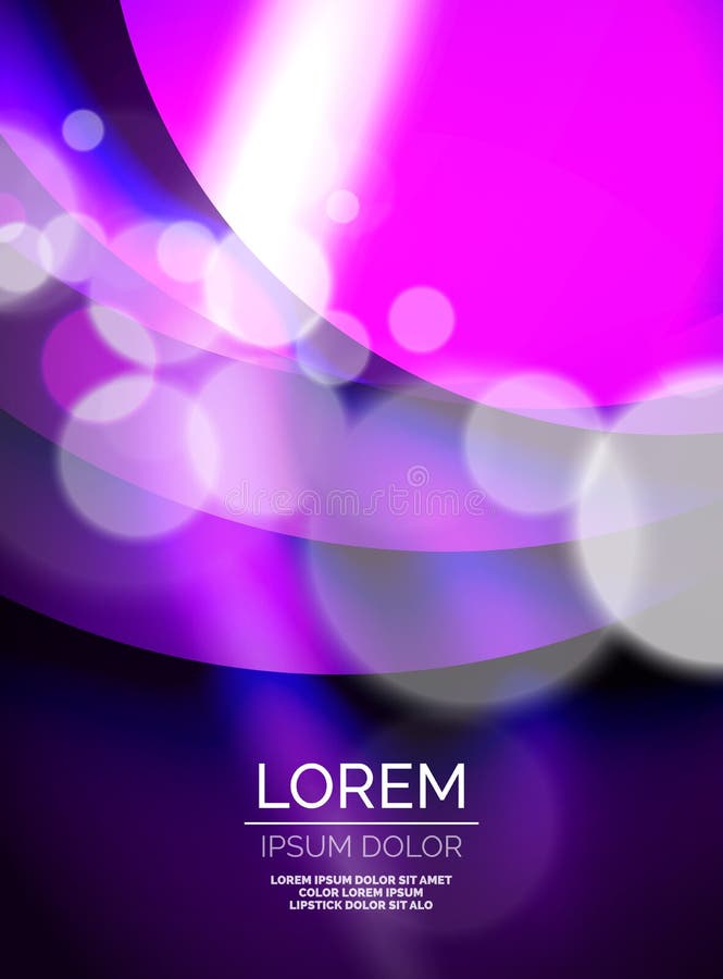 Shiny Silk Wave Template, Color Satin with Effects, Vector Abstract ...