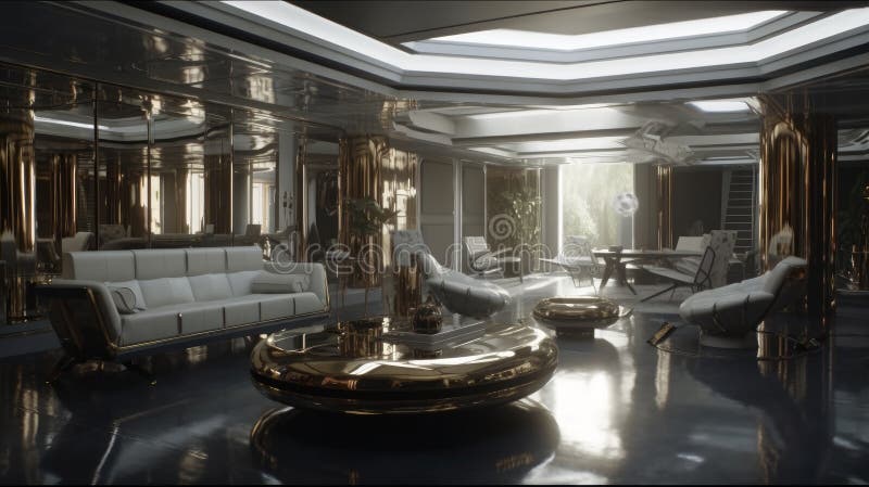 Shiny Silver and Antique Brass Bionic Interior: an Award-Winning 8K HD ...