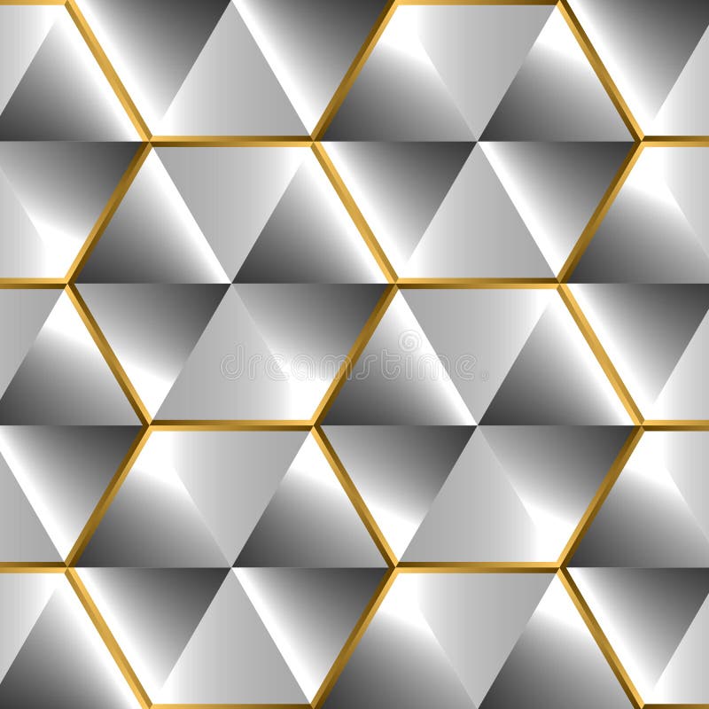 Shiny Silver Background with 3d Effect and Golden Glossy Elements with ...