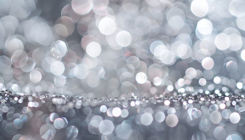 Shiny Silver Background with Magical Bokeh Effect Stock Photo - Image ...