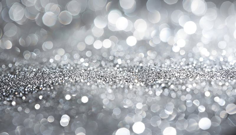 Shiny Silver Background with Magical Bokeh Effect Stock Image - Image ...