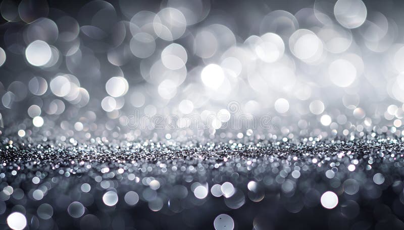 Shiny Silver Background with Magical Bokeh Effect Stock Image - Image ...