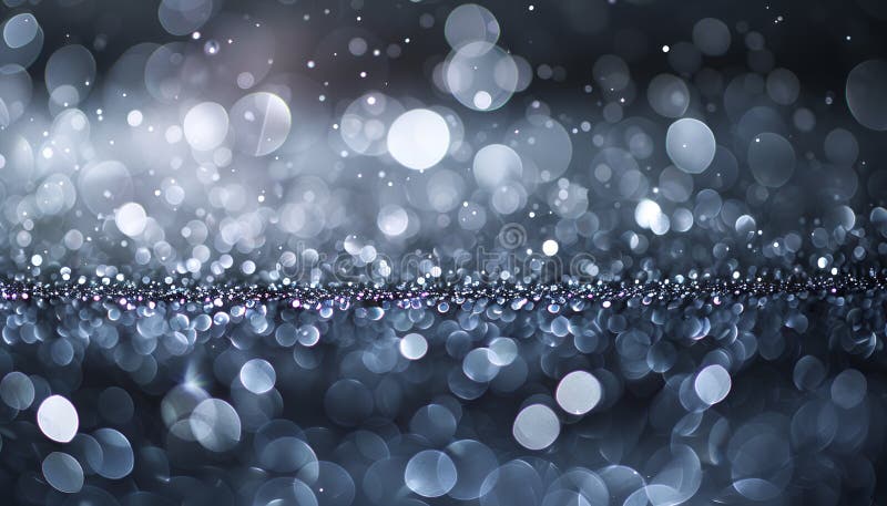 Shiny Silver Background with Magical Bokeh Effect Stock Image - Image ...