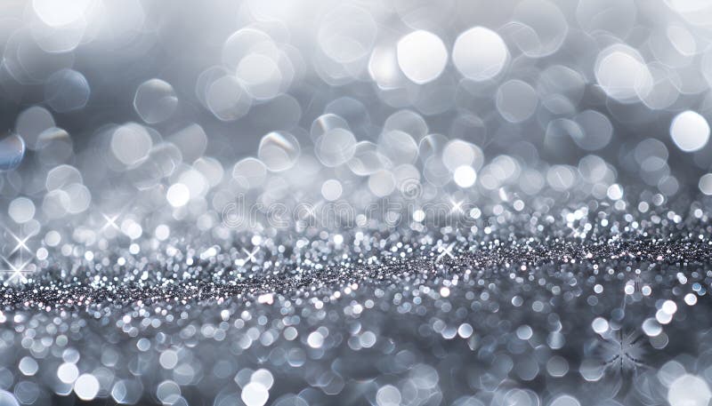 Shiny Silver Background with Magical Bokeh Effect Stock Photo - Image ...