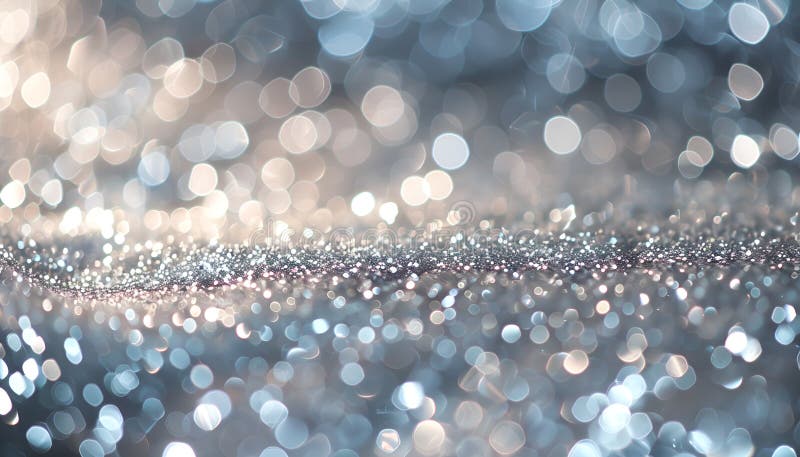 Shiny Silver Background with Magical Bokeh Effect Stock Image - Image ...