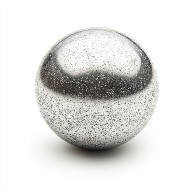 A Shiny Silver Ball Rests on a Smooth White Surface, Creating a ...