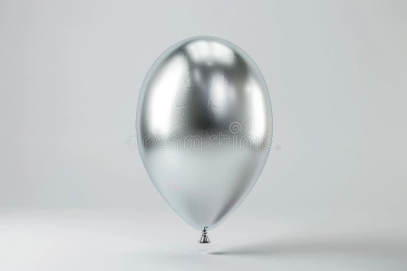A Shiny Silver Balloon with a Metal Base Stock Image - Image of shiny ...