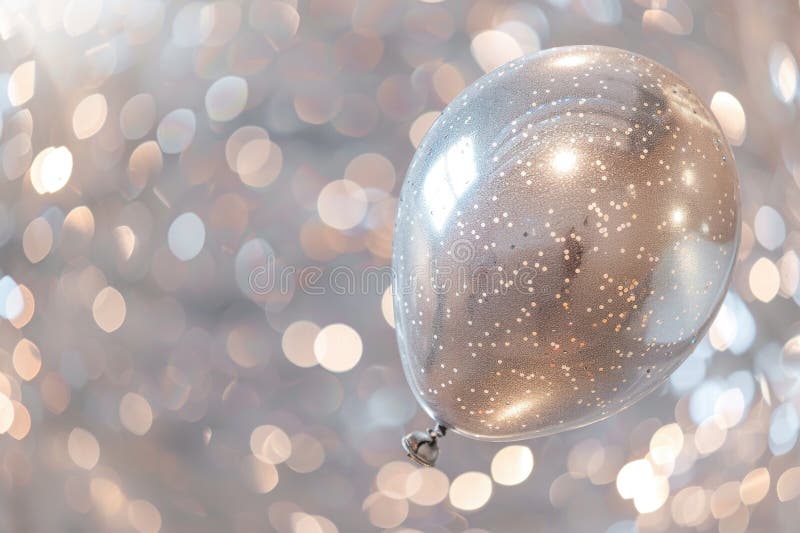 A Shiny Silver Balloon with a Star Pattern, Great for Parties or ...