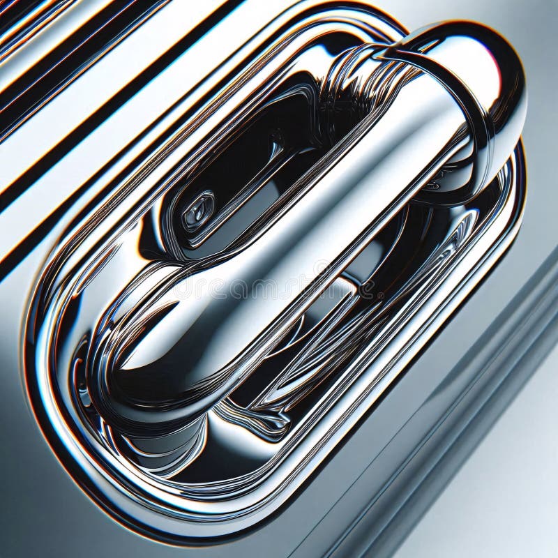 A Shiny Silver Car Door Handle with a Button Stock Illustration ...
