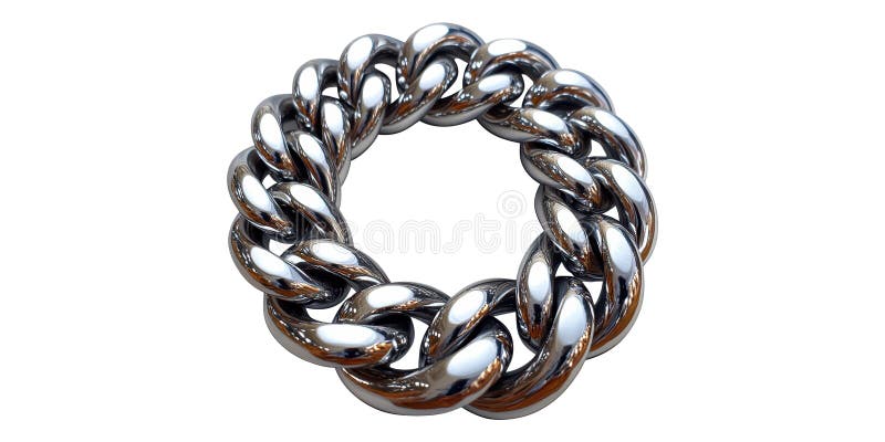 Shiny Silver Chain in Circular Pattern Isolated on Transparent ...
