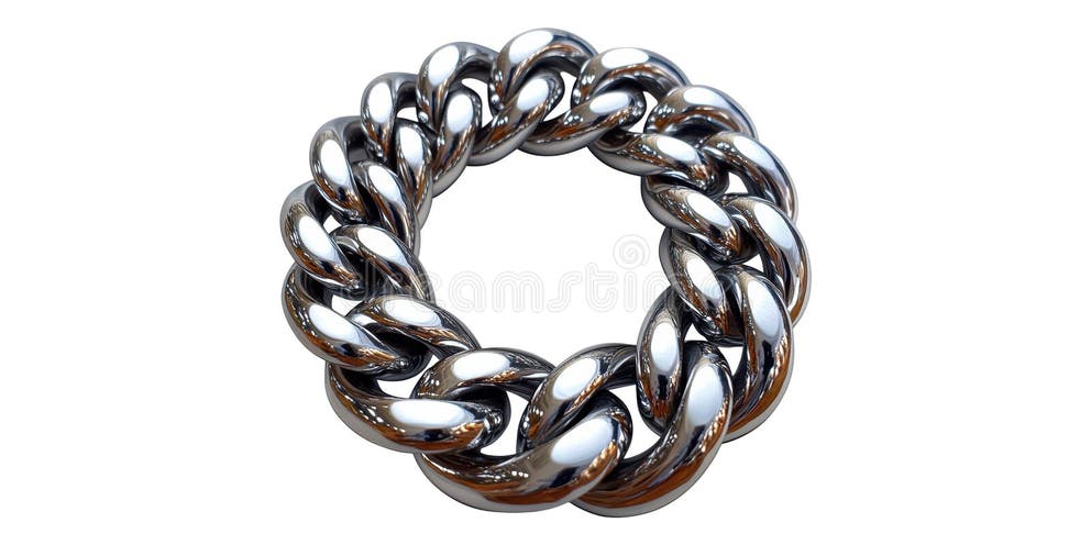 Shiny Silver Chain in Circular Pattern Isolated on Transparent ...