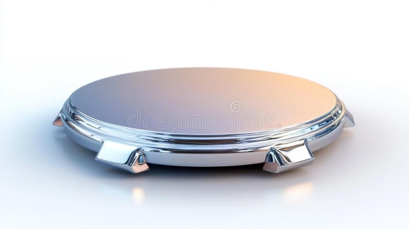 Shiny Silver Circular Object with Elegant Reflections on Isolated White ...