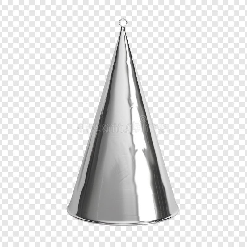 Shiny Silver Cone with Hanging Loop Stock Illustration - Illustration ...