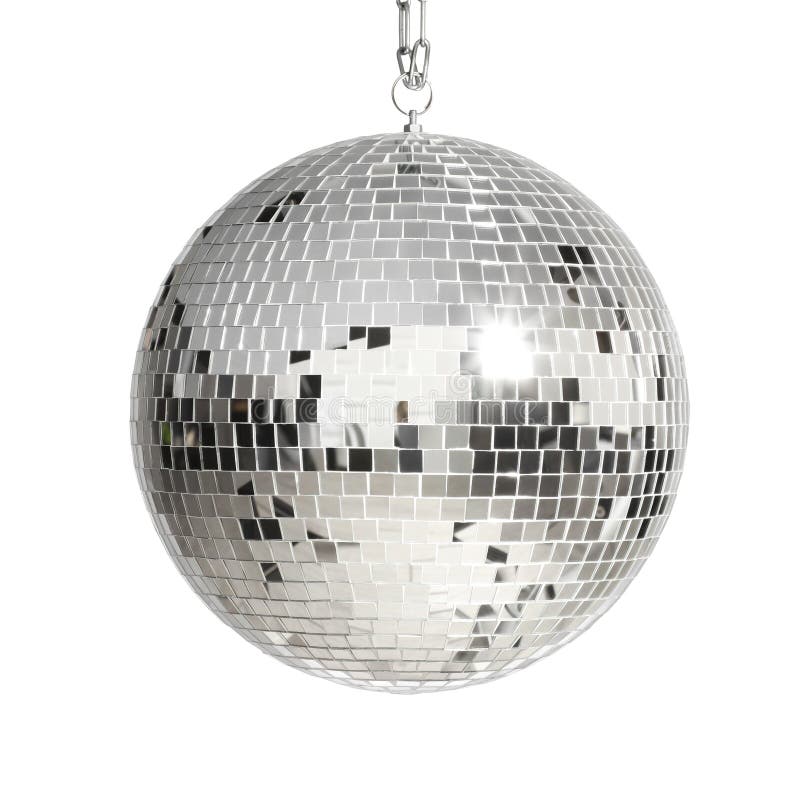 Shiny Silver Disco Ball Isolated On White Stock Image Image Of Mirror