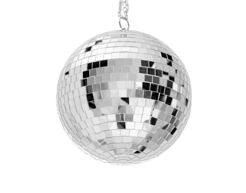 Shiny Silver Disco Ball Isolated on White Stock Illustration ...