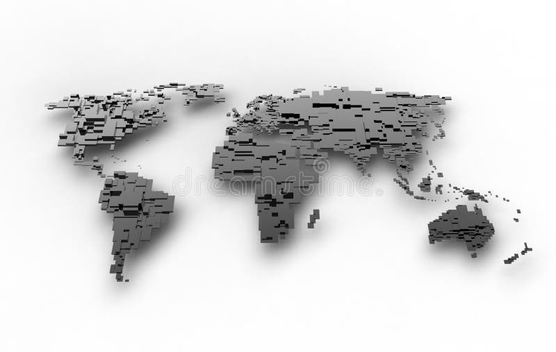 Shiny Silver Earth stock illustration. Illustration of continents ...