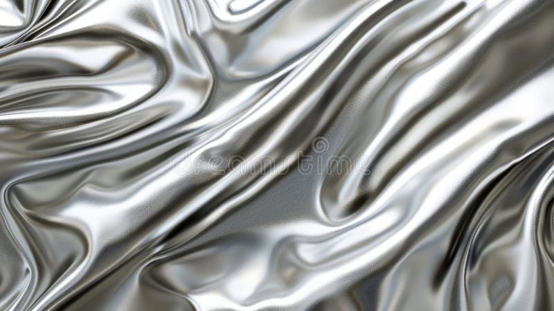 A Shiny Silver Fabric with a Pattern of Waves Stock Illustration ...