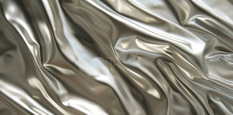 A Shiny Silver Fabric with a Wave Pattern Stock Image - Image of curve ...