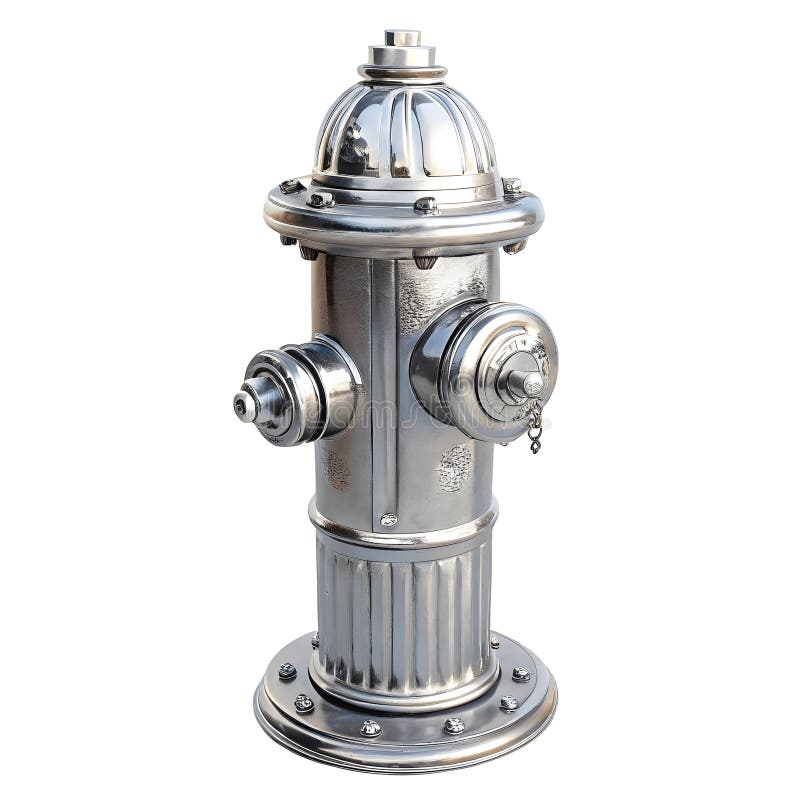 Silver Fire Hydrant Isolated on White Background Stock Illustration ...