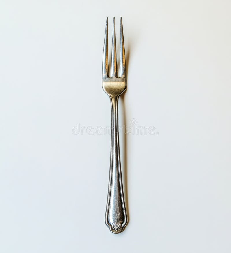 A Shiny Silver Fork Placed on a Minimalist Surface, Highlighting Its ...
