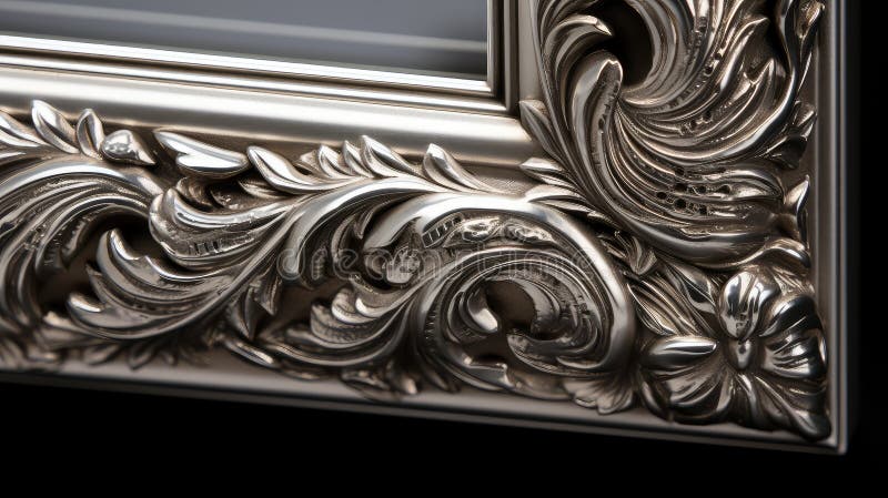 Shiny silver frame stock illustration. Illustration of finish - 318155296