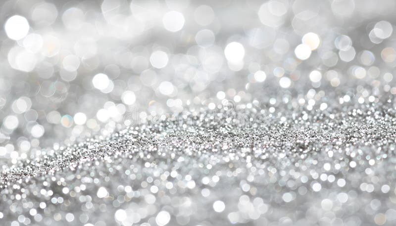 Shiny Silver Glitter As Background. Bokeh Effect Stock Image - Image of ...