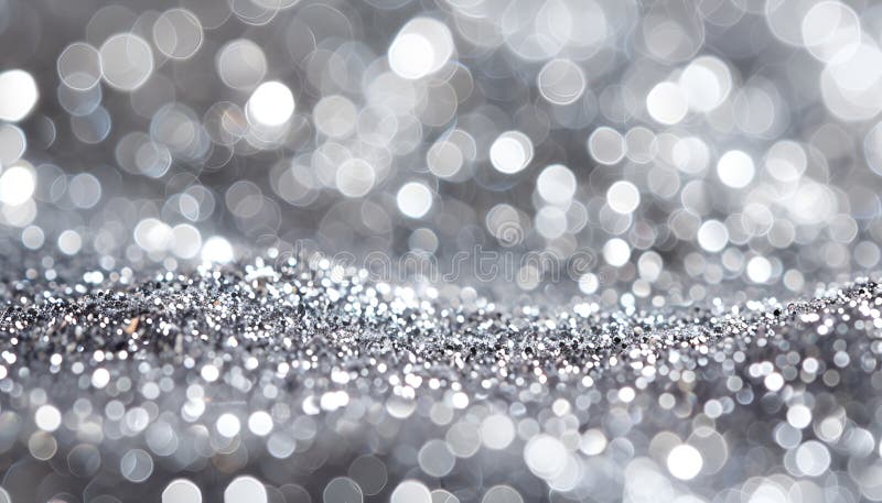 Shiny Silver Glitter As Background. Bokeh Effect Stock Image - Image of ...