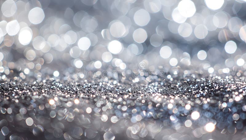 Shiny Silver Glitter As Background. Bokeh Effect Stock Image - Image of ...