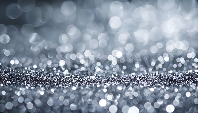 Shiny Silver Glitter As Background. Bokeh Effect Stock Image - Image of ...