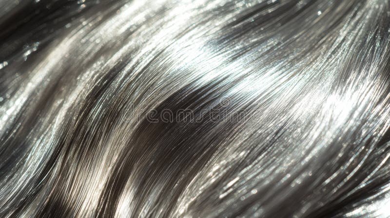 Shiny Silver Hair Texture Capturing Light and Movement with Metallic ...